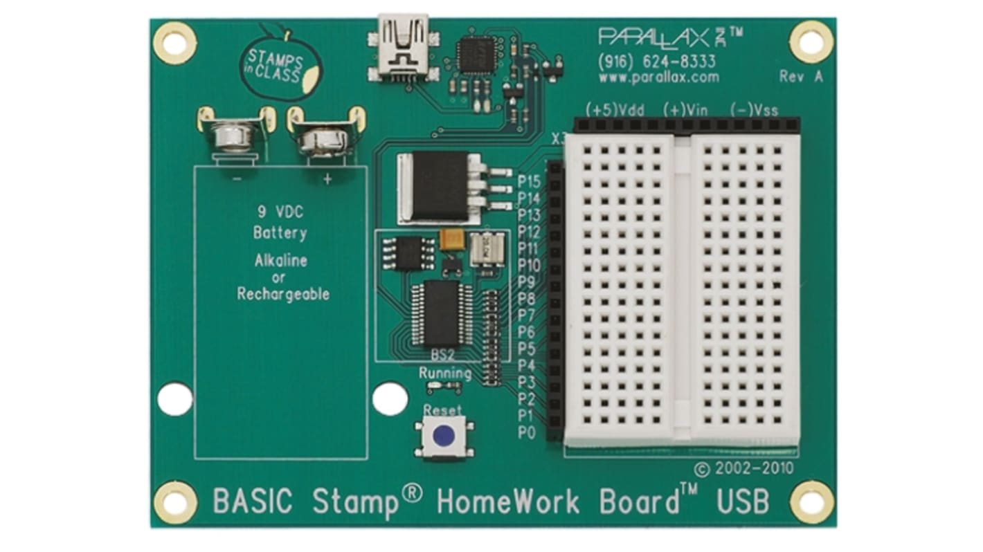 Parallax Inc BASIC Stamp Homework Board MCU Development Board 555-28188 ...