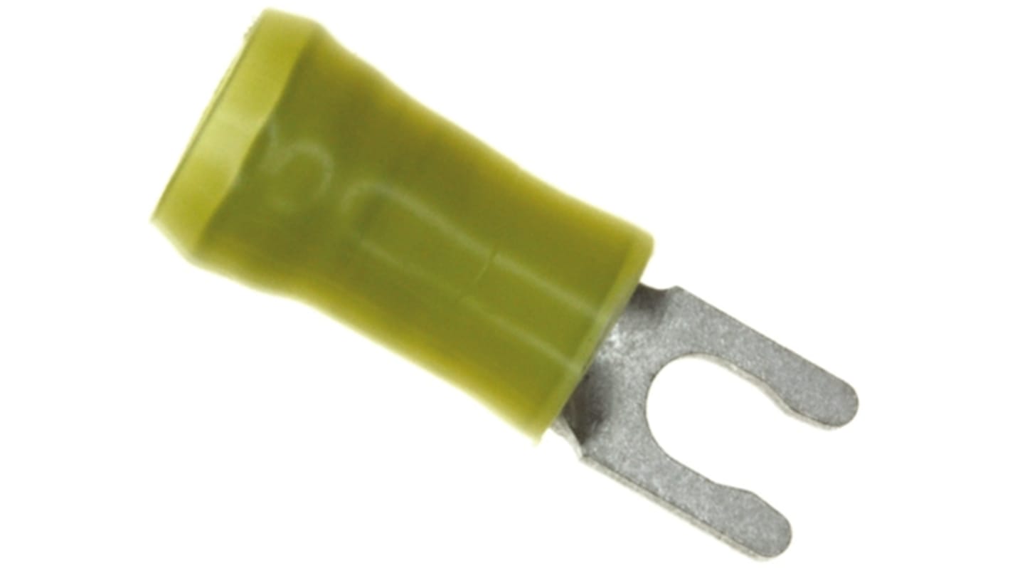 TE Connectivity Y形圧着端子, スタッドサイズ M3.5 (#6), 黄 12AWG to, 10AWG アンシュラウド ...