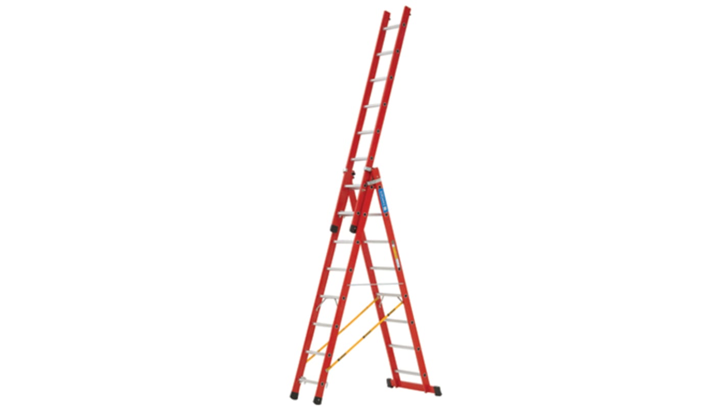 GRP41521 | Zarges Aluminium Combination Ladder 24 steps 2.45 → 5.80m ...