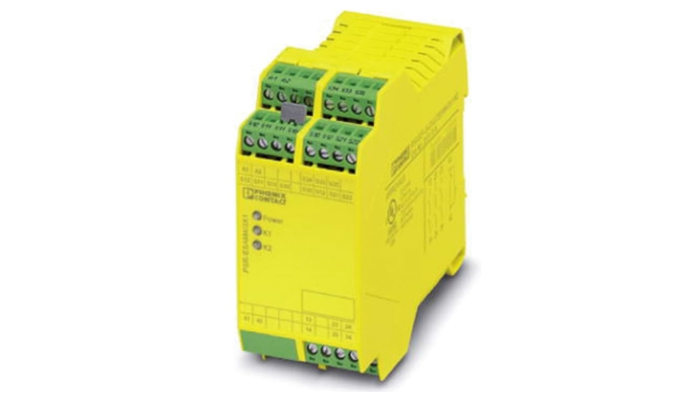 2981127 | Phoenix Contact Dual-Channel Safety Relay, 24 V ac, 230V dc ...