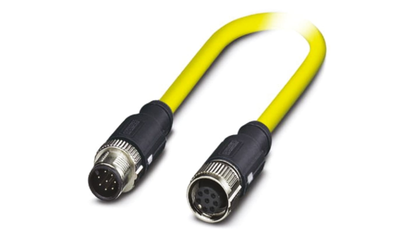 1406068 | Phoenix Contact Female 8 way M12 to Straight Male 8 way M12 ...