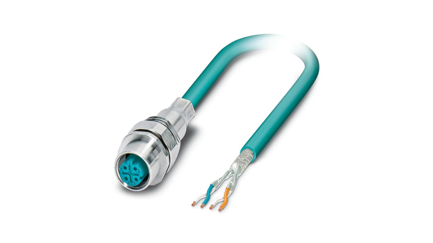 1528497 | Phoenix Contact Cat5 Straight Female M12 to Unterminated ...