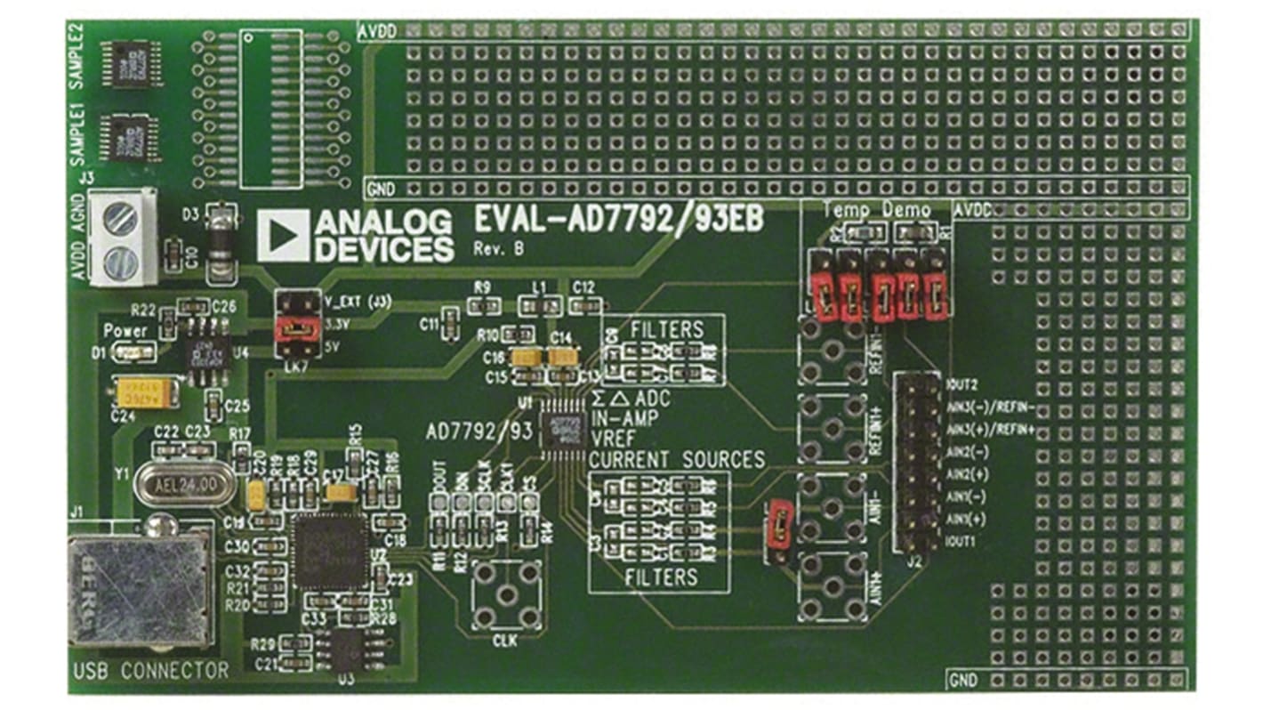 Analog Devices EVAL-AD7793EBZ Evaluation Board Signal Conversion Development Kit | RS