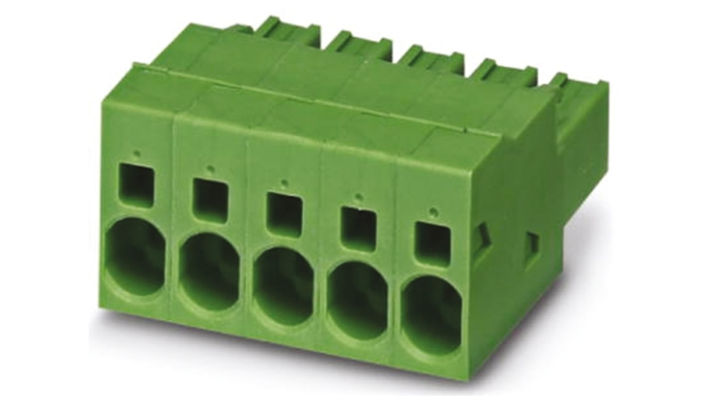 1996032 | Phoenix Contact 7.62mm Pitch 4 Way Pluggable Terminal Block, Plug, Plug-In, Spring ...