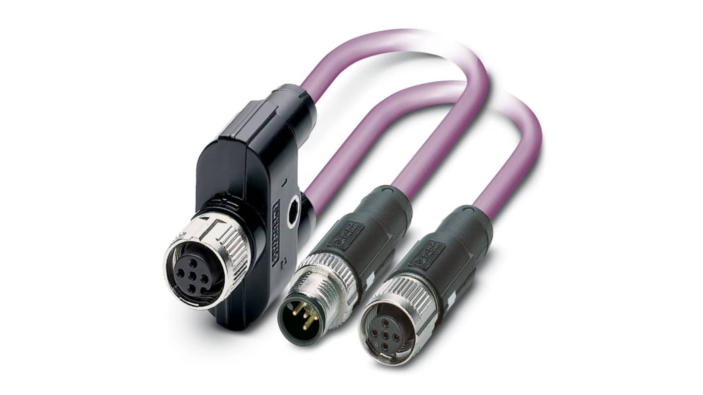 1436013 | Phoenix Contact Straight Male 5 way M12 to Straight Female 5 ...