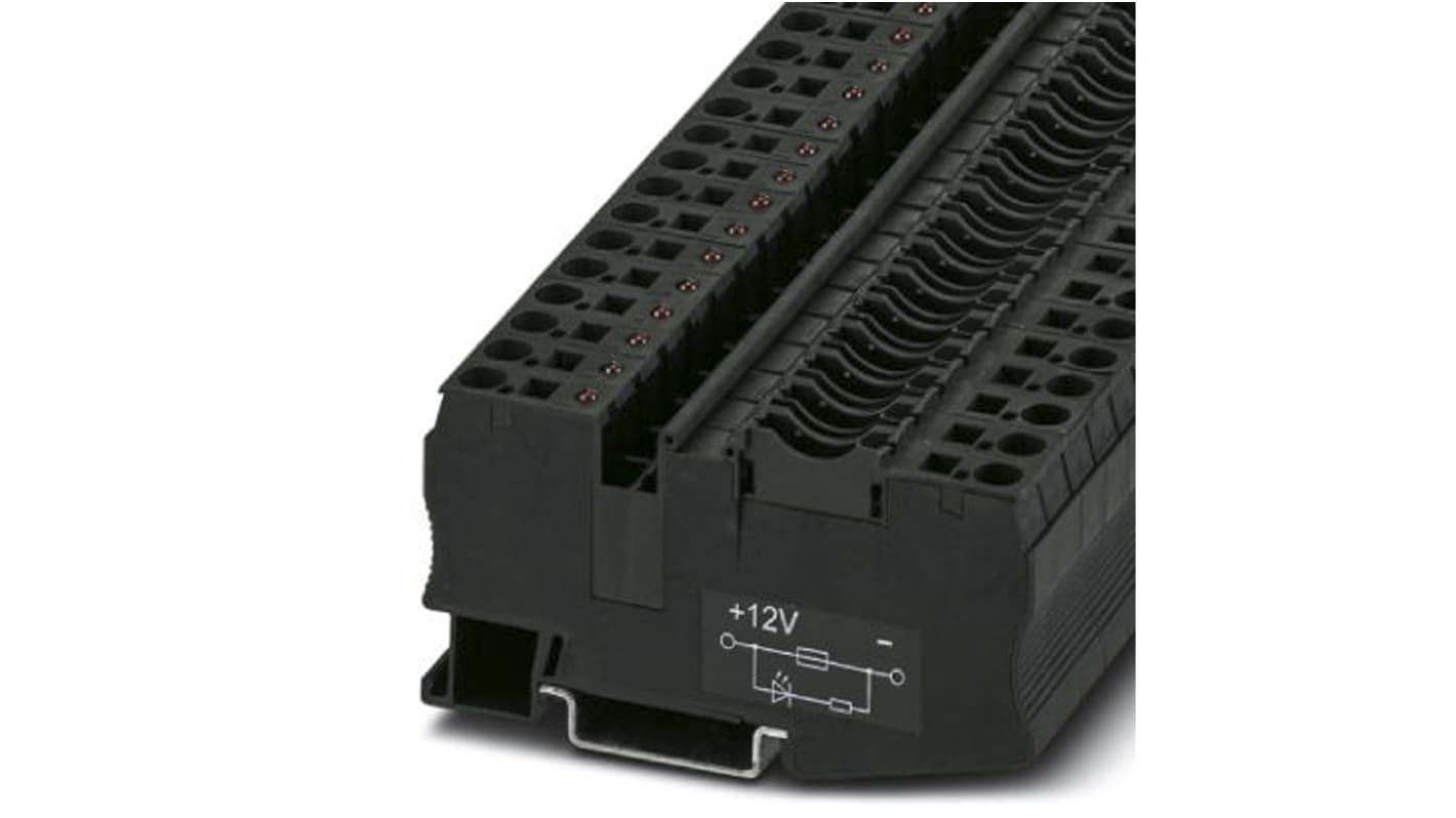3036495 | Phoenix Contact Fused DIN Rail Terminal, Spring Clamp ...