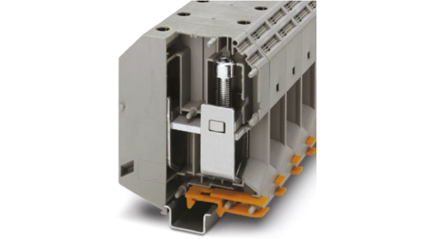3010217 | Phoenix Contact UKH 240 Series Grey Feed Through Terminal Block, Single-Level, Screw ...