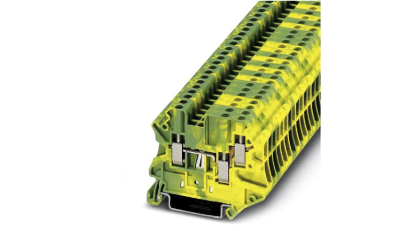 3044539 | Phoenix Contact UT 2.5-TWIN-PE Series Green, Yellow Feed ...