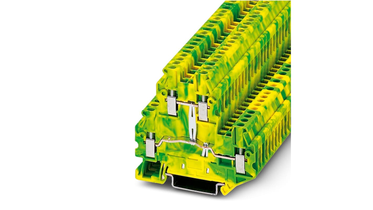 3044665 | Phoenix Contact UTTB 2.5-PE Series Green, Yellow DIN Rail ...