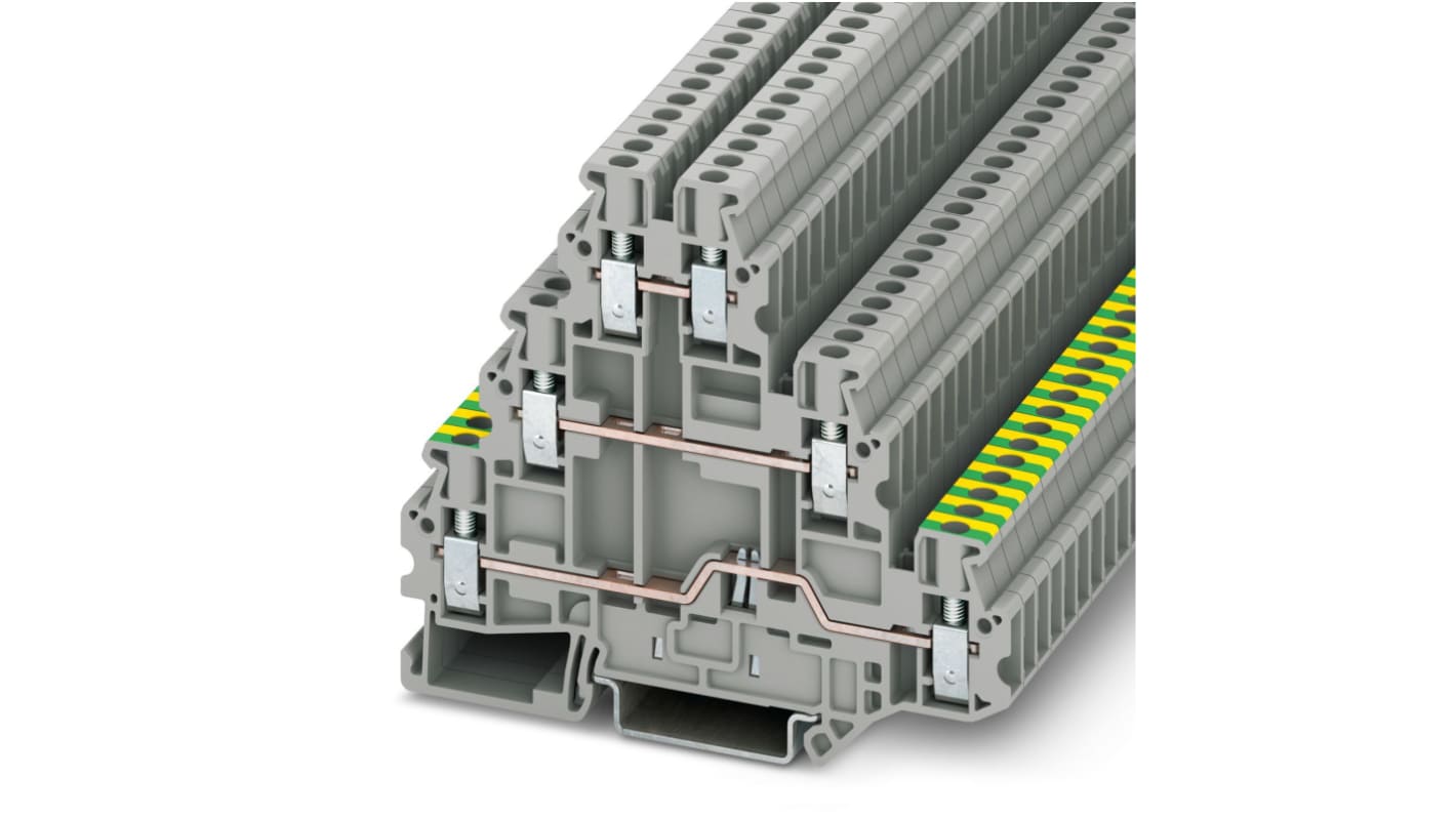 3214301 | Phoenix Contact Grey UT 2.5-PE/L/L DIN Rail Terminal Block ...