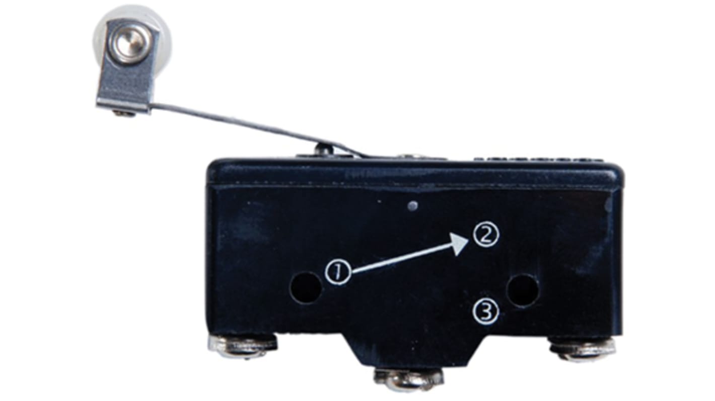 RS PRO Spring Lever Micro Switch, Screw Terminal, 15 A @ 250 V ac, SPST ...