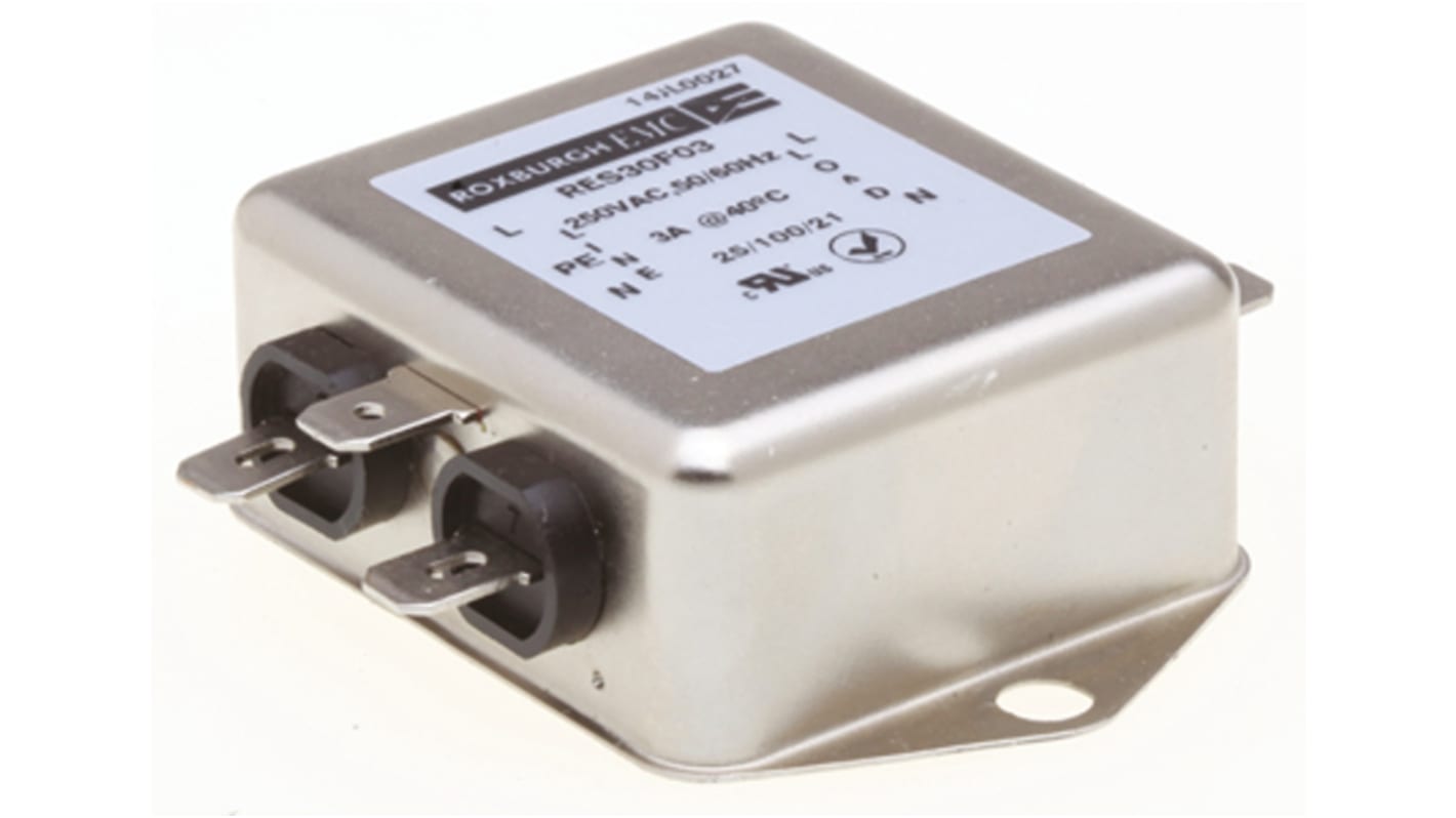 RES30F03 | Roxburgh EMC, RES30 3A 250 V ac DC → 400Hz, Chassis Mount ...