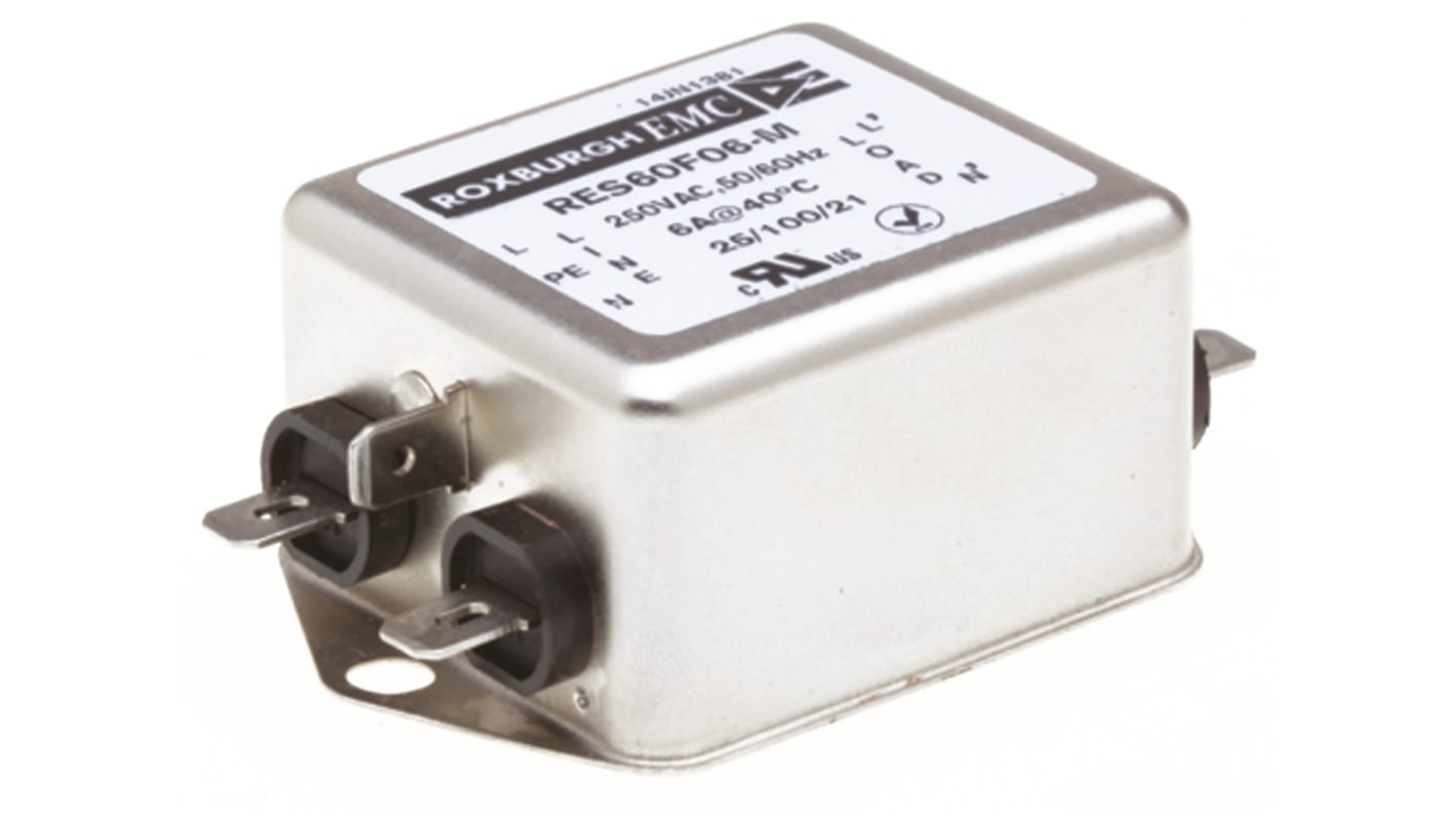 RES60F06-M | Roxburgh EMC, RES60 6A 250 V ac DC → 400Hz, Chassis Mount ...