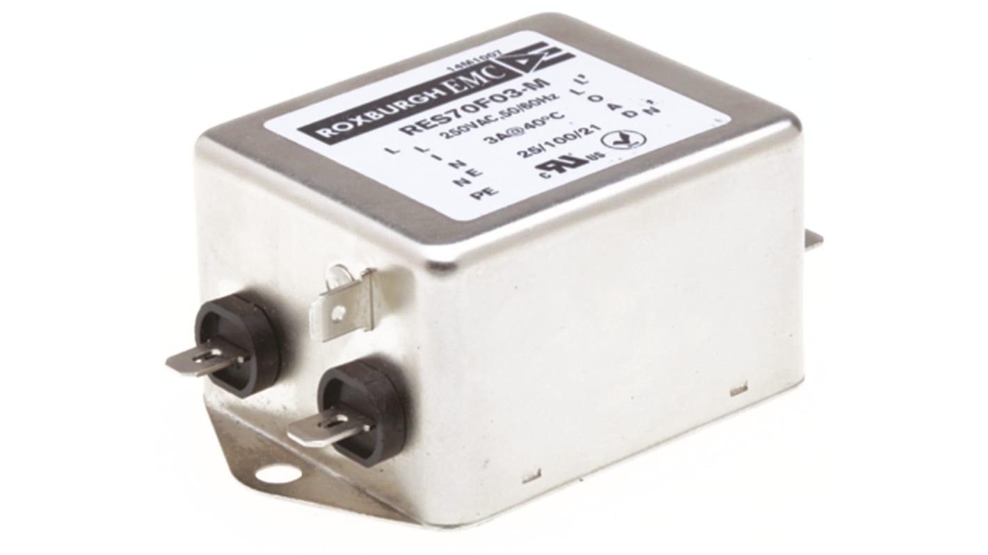 RES70F03-M | Roxburgh EMC, RES70 3A 250 V ac DC → 400Hz, Chassis Mount ...