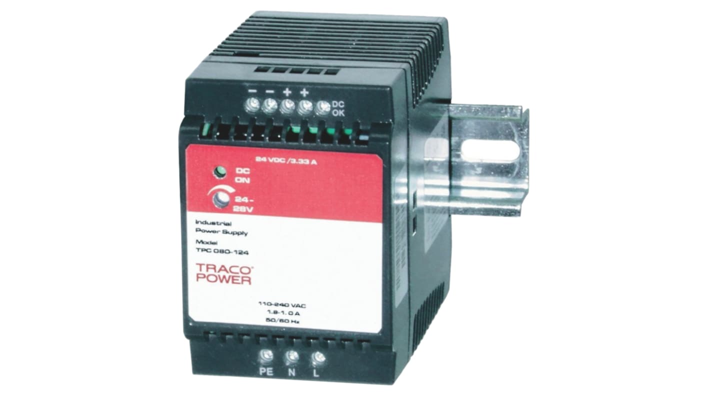 TPC 080-124 | TRACOPOWER TPC Switched Mode DIN Rail Power Supply, 85 → ...