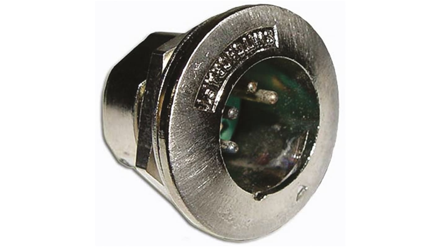 B4MH | Switchcraft Panel Mount XLR Connector, Male, 500 V ac, 4 Way ...