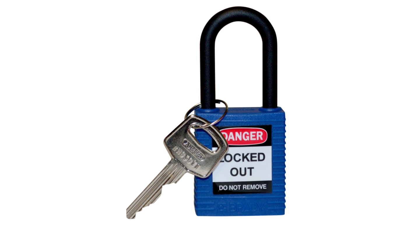 813593 | Brady Key Weatherproof Nylon Padlock, 6.5mm Shackle, 38mm Body ...