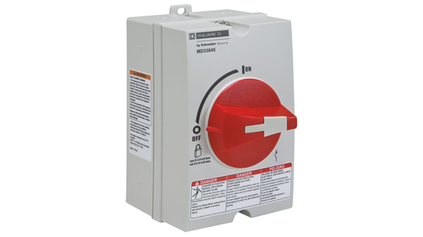 MD3304X | Schneider Electric 1P Pole Panel Mount Isolator Switch - 30A ...