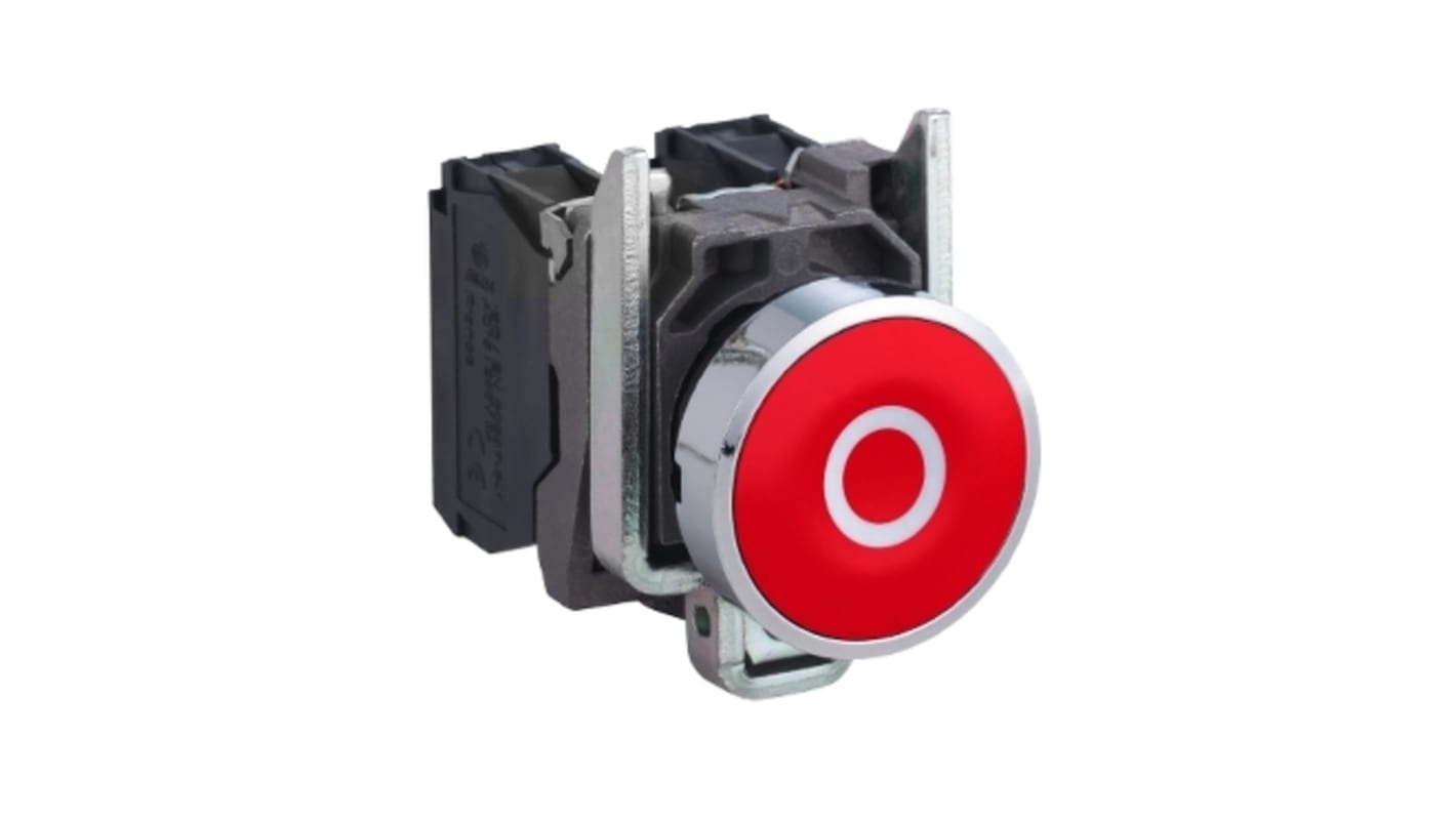 XB4BA4322 | Schneider Electric Harmony XB4 Series Push Button, Panel Mount, 22mm Cutout, SPST | RS