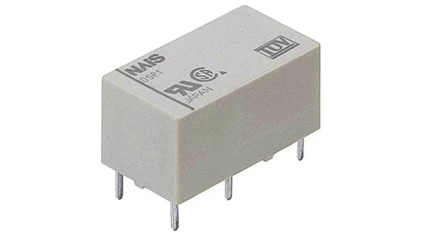 DSP1-L2-DC12V-F | Panasonic PCB Mount Latching Power Relay, 12V dc Coil ...
