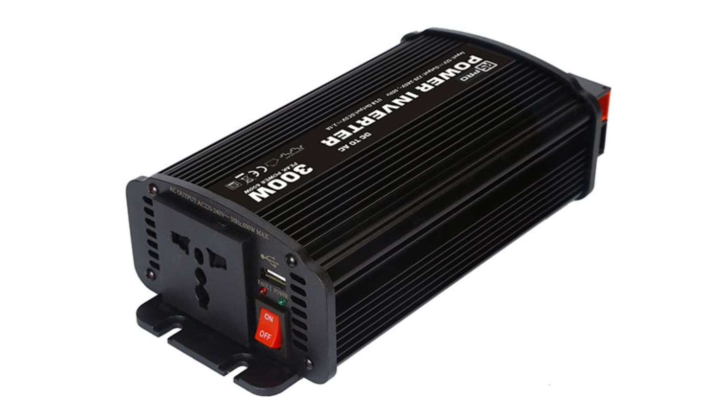 RS PRO Modified Sine Wave 300W Power Inverter, 12V dc Input, 230V ac Output | RS