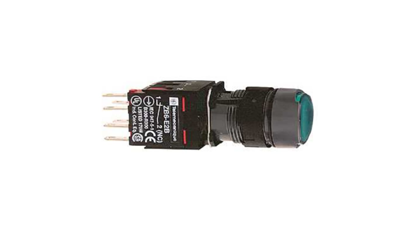 XB6AW3B5B | Schneider Electric Harmony XB6 Series Illuminated Push Button, Panel Mount, 16mm ...