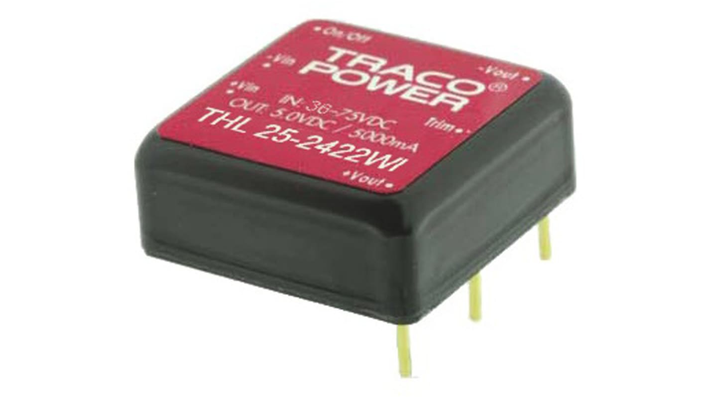 THL 25-2413WI | TRACOPOWER THL 25WI DC-DC Converter, 15V dc/ 1.67A Output, 9 → 36 V dc Input ...