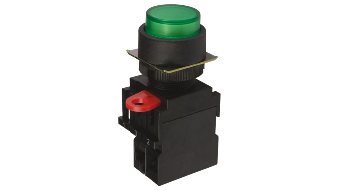 A22-TG-10M | Omron Push Button, Panel Mount, 22.3mm Cutout, SPST, IP65 | RS