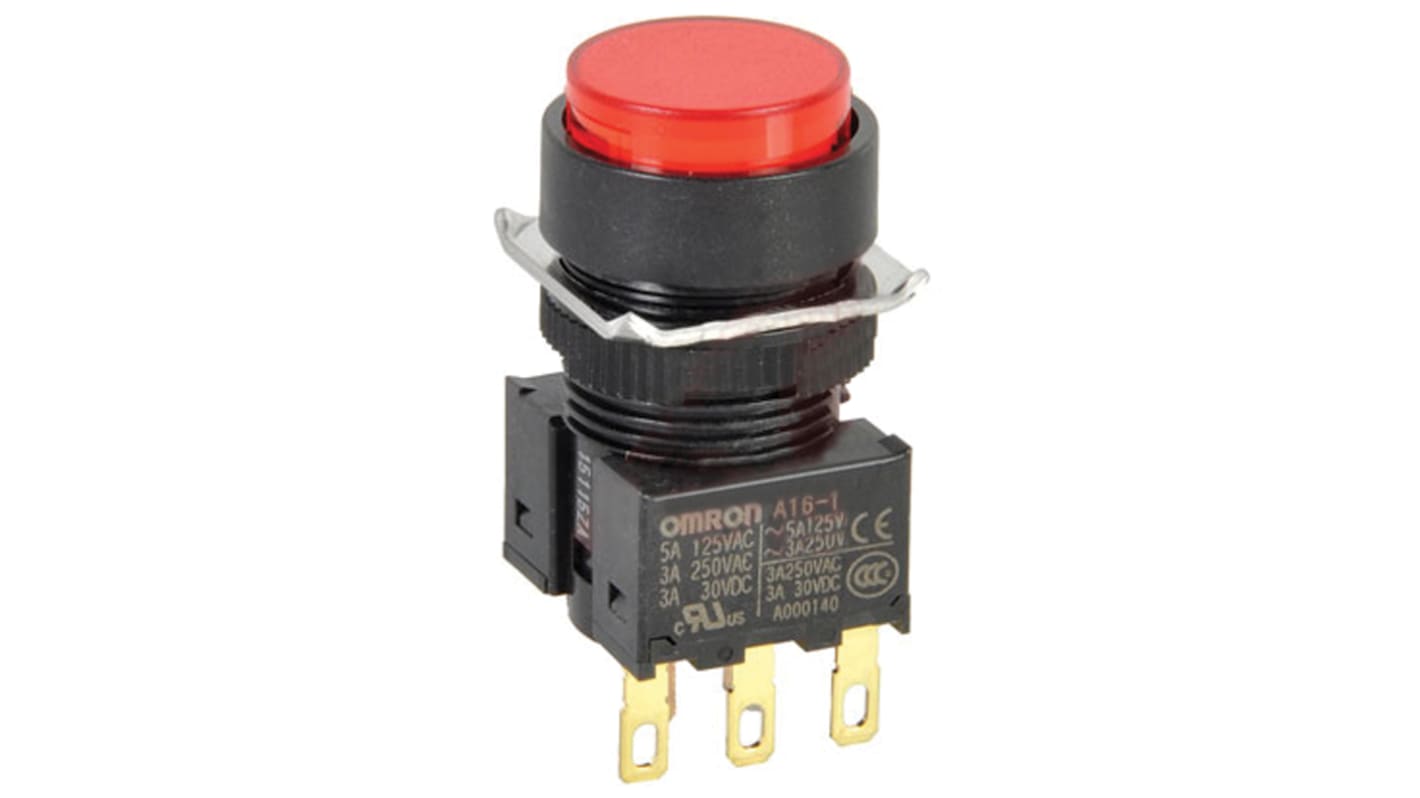 A16-TRM-1 | Omron A16 Series Push Button, Panel Mount, 16mm Cutout ...