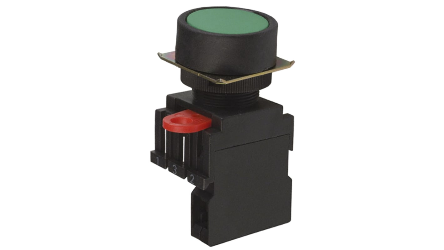 A22-FG-10M | Pulsador Omron, color de botón Verde, SPST, Montaje en ...