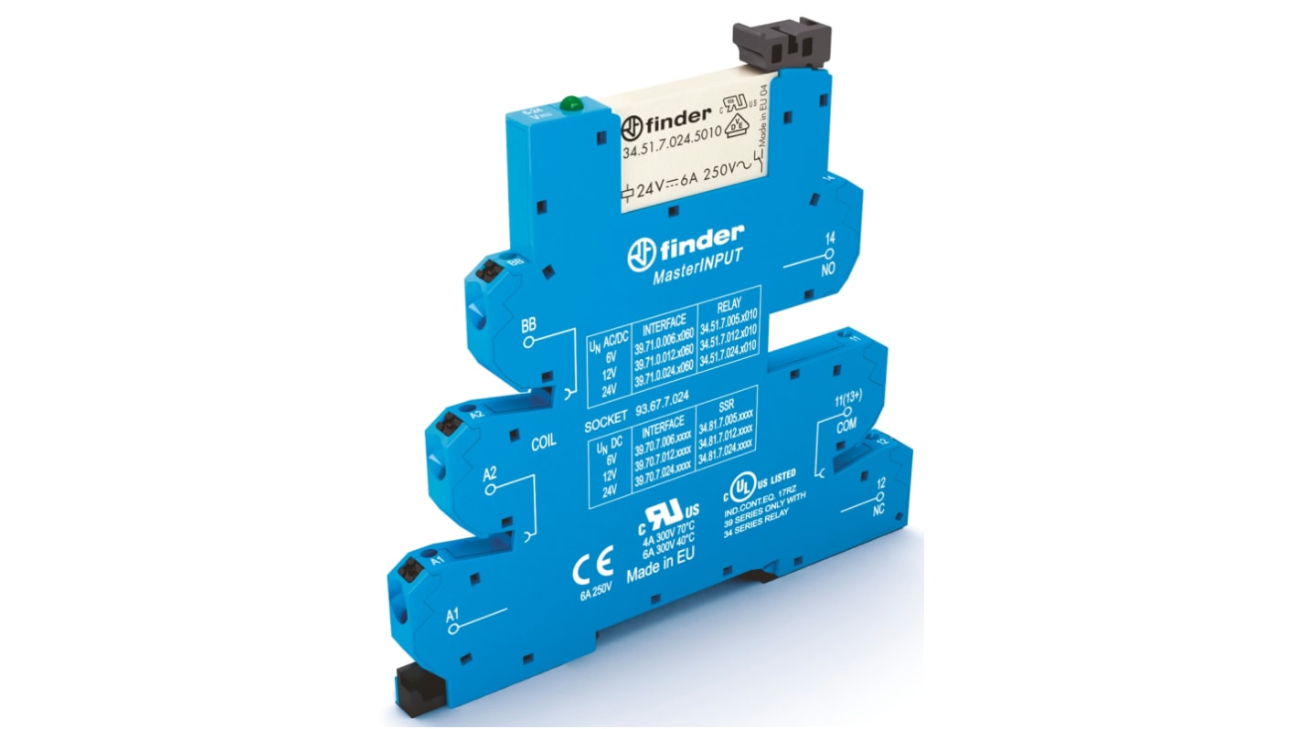 39.71.0.006.5060 | Finder 39 Series Interface Relais, 4.8V ac/dc / 6.6V ...