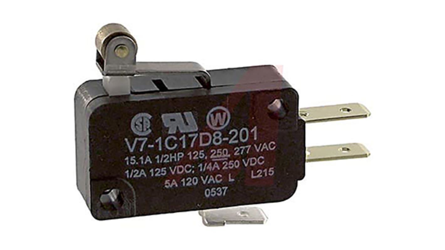 V7-1C17D8-201 | Honeywell Roller Lever Micro Switch, Quick Connect ...