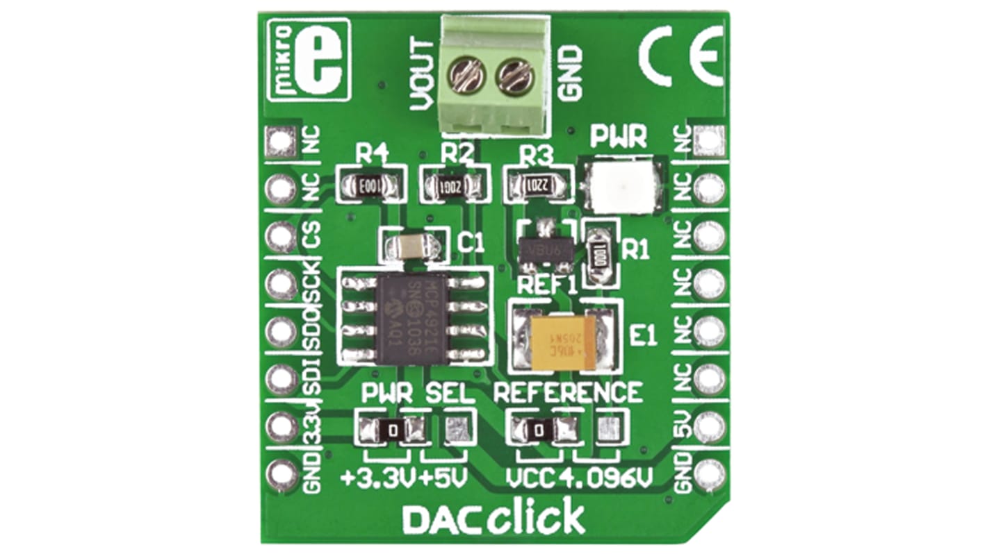 MikroElektronika MIKROE-950 DAC Click mikroBus Click Board Signal Conversion Development Kit | RS