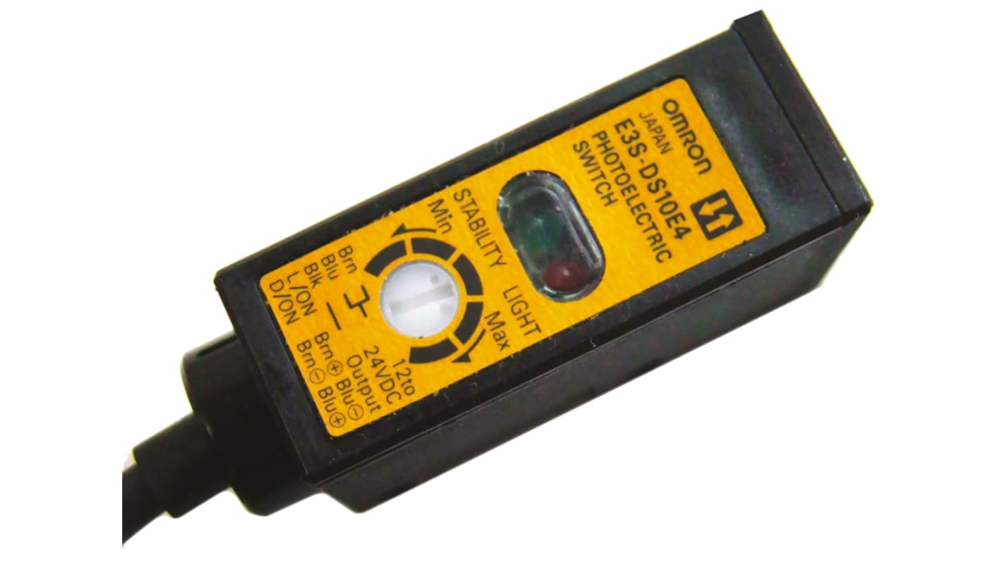 E3S-DS10E4 | Omron Diffuse Photoelectric Sensor, Block Sensor, 0 → 100 mm Detection Range | RS