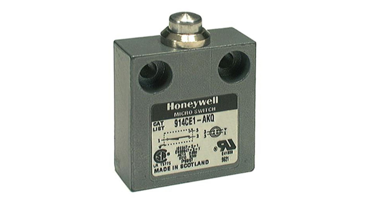 14CE101-6 | Honeywell 14CE Series Plunger Limit Switch, NO/NC, IP65, SPDT, Die Cast Zinc Housing ...
