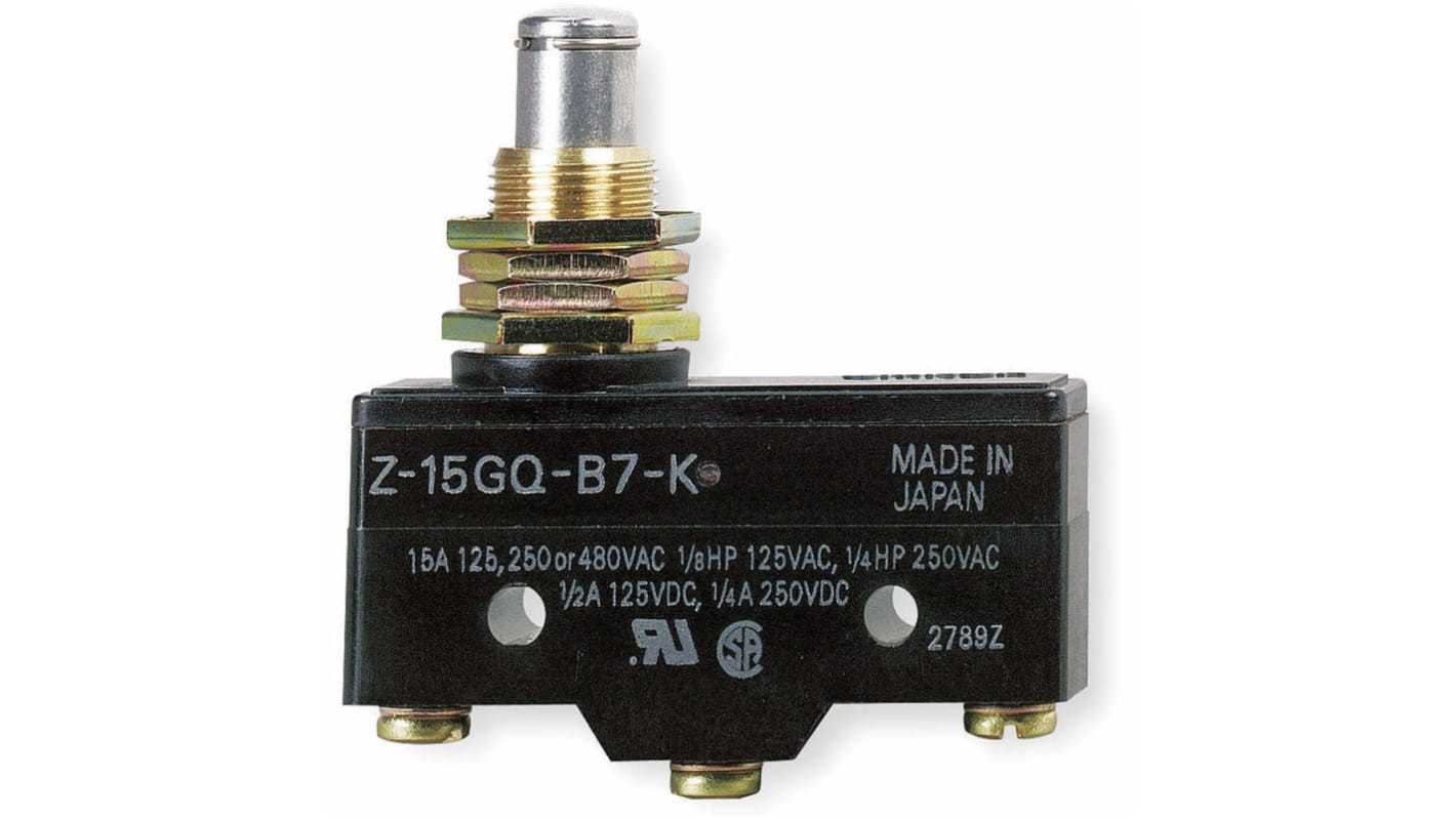 Z-15GQ-B7-K | Final de carrera con Émbolo Omron, SPDT, NA/NC, 500V, 15A ...