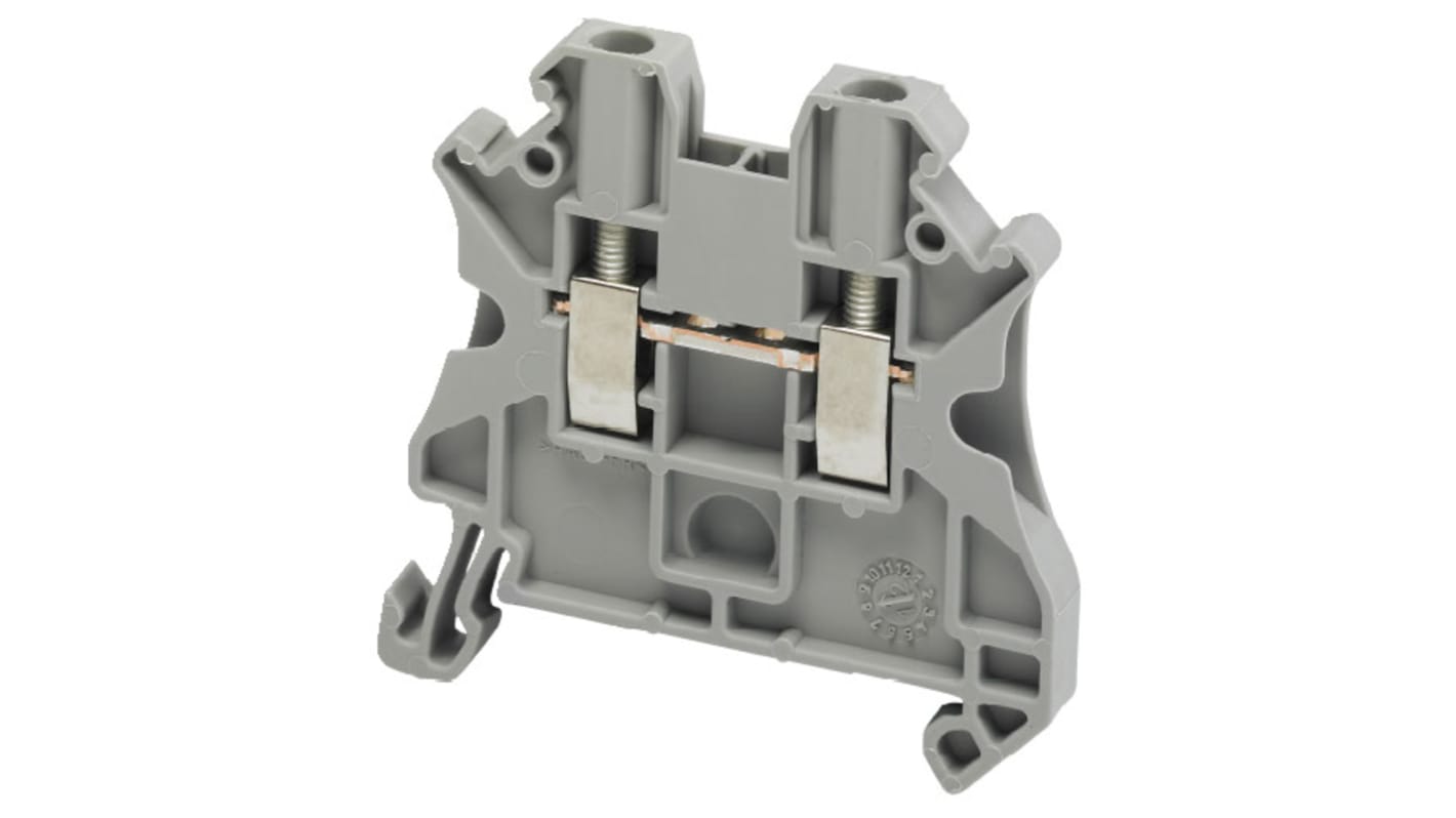 NSYTRV22 | Schneider Electric NSYTRV Series Grey DIN Rail Terminal ...