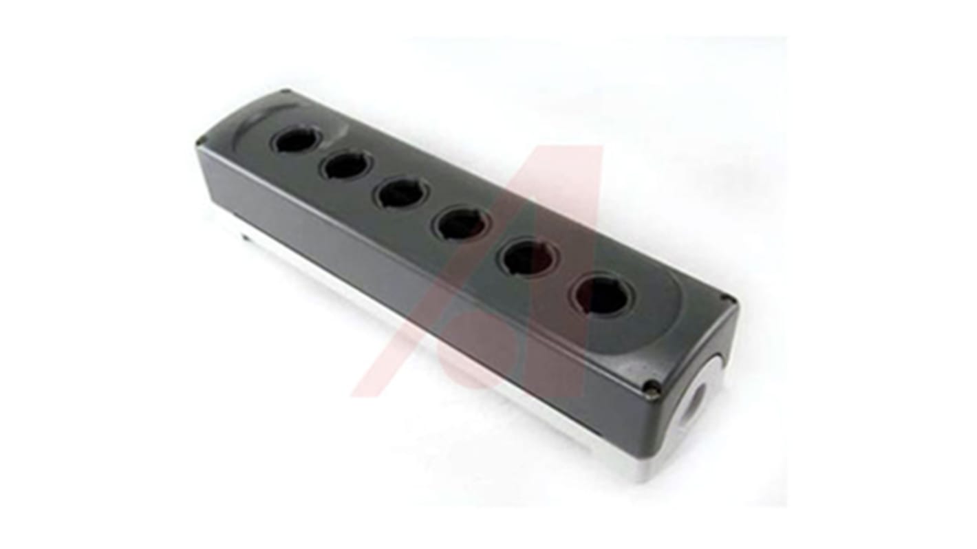 MEP6-0 | Grey Plastic ABB Modular Push Button Enclosure - 6 Hole 22mm Diameter | RS