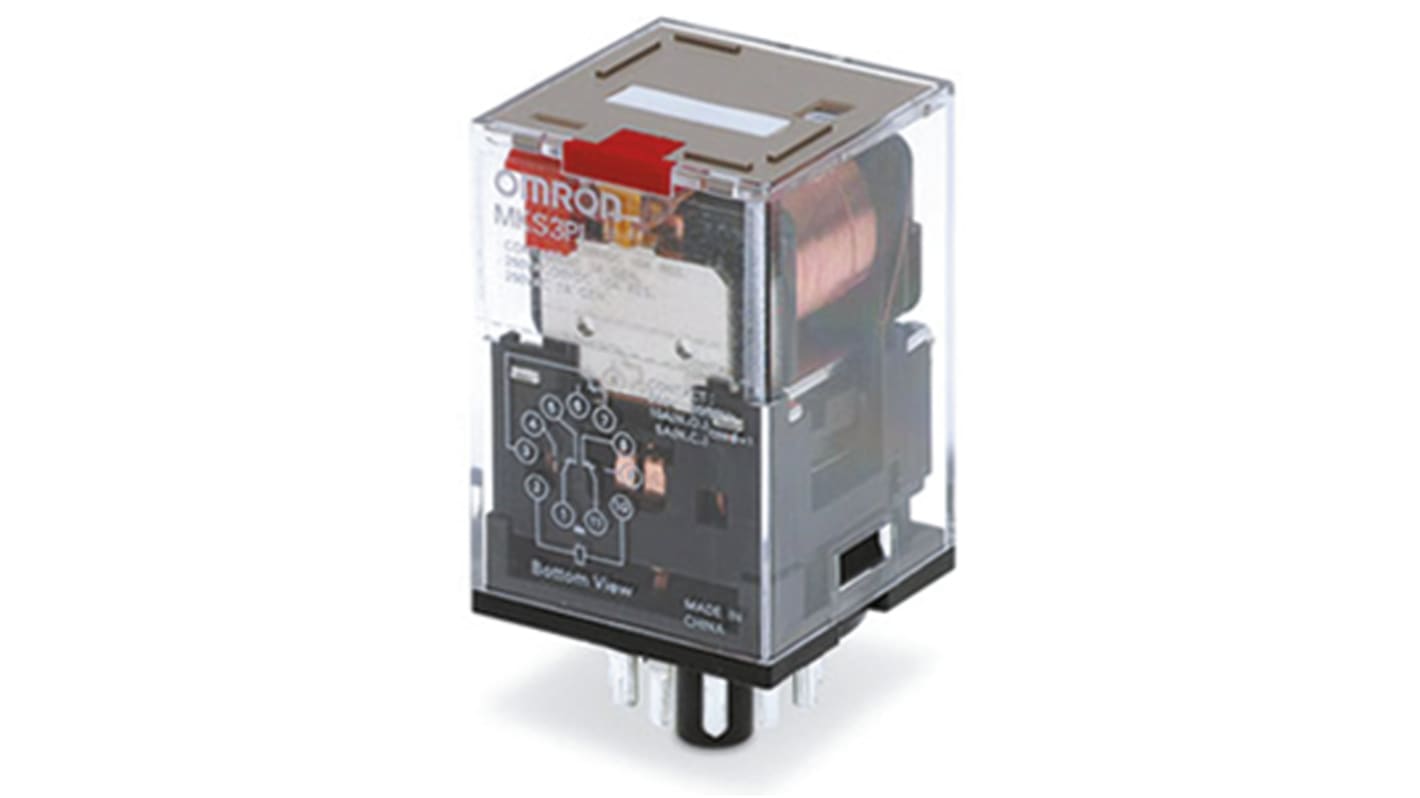 MKS2PI AC240 | Omron Plug In Power Relay, 240V ac Coil, 10A Switching ...