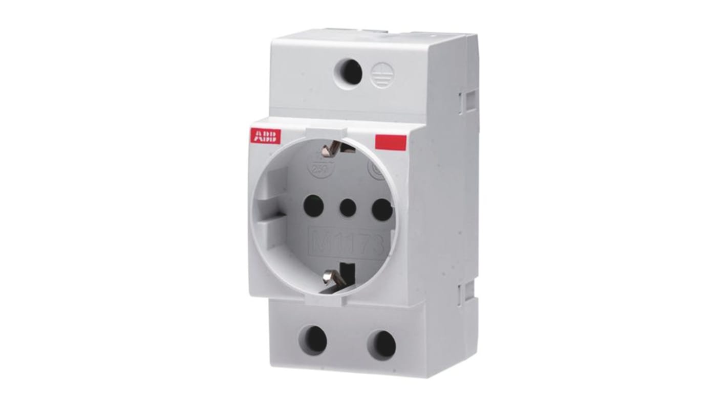 2CSM112000R0701 M1173-L | ABB Grey 1 Gang Plug Socket, 16A, Type L ...