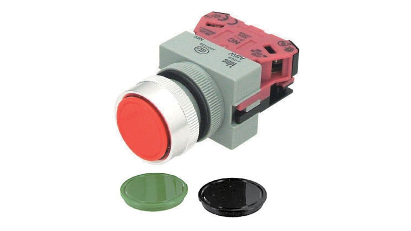 ABW111-B,G,R | Idec Push Button, Panel Mount, 22mm Cutout, IP65 | RS