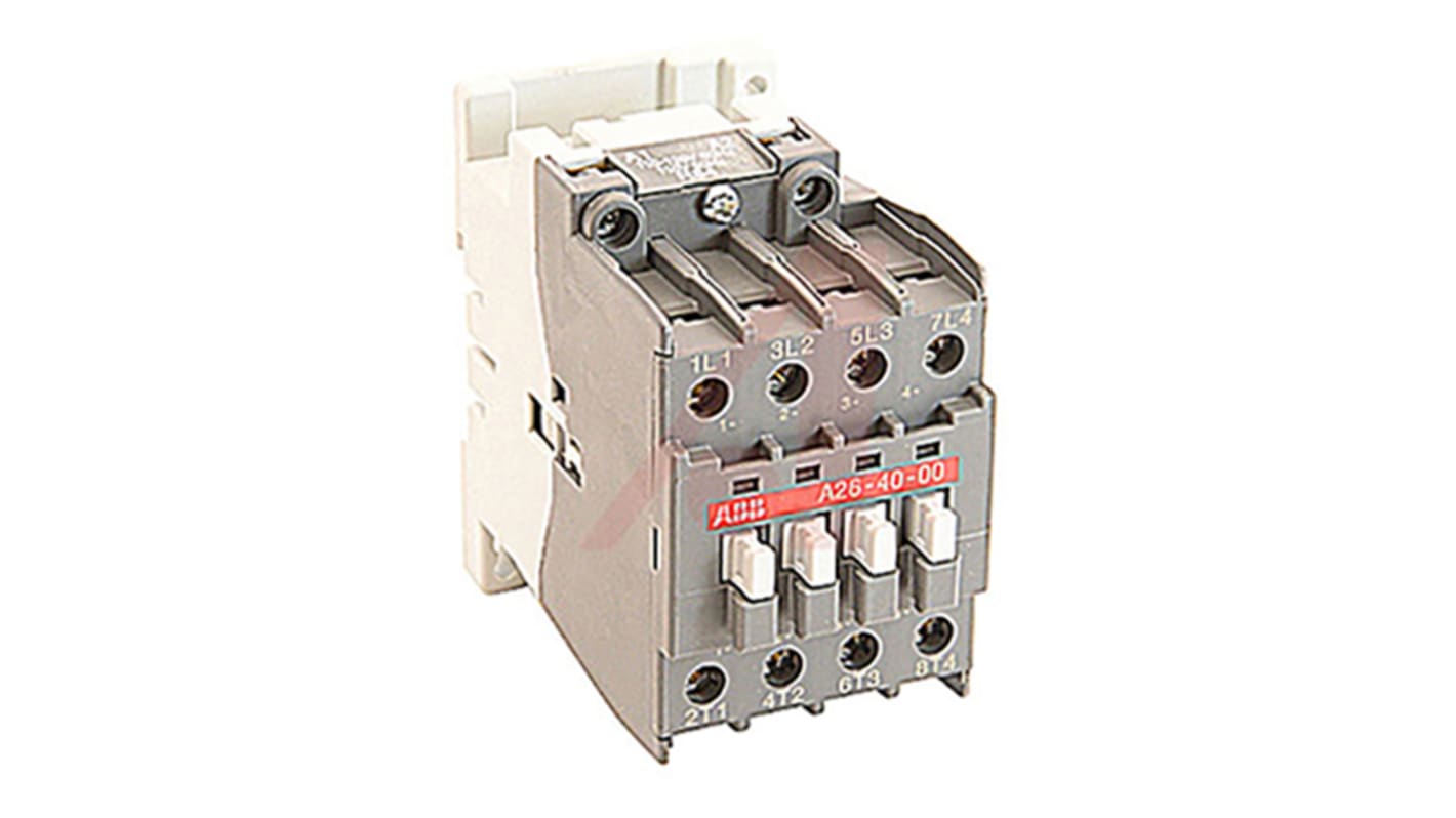 ABB A26-40-00-84 A Line Contactor, 110 V ac Coil, 4-Pole, 17 A, 15 kW ...