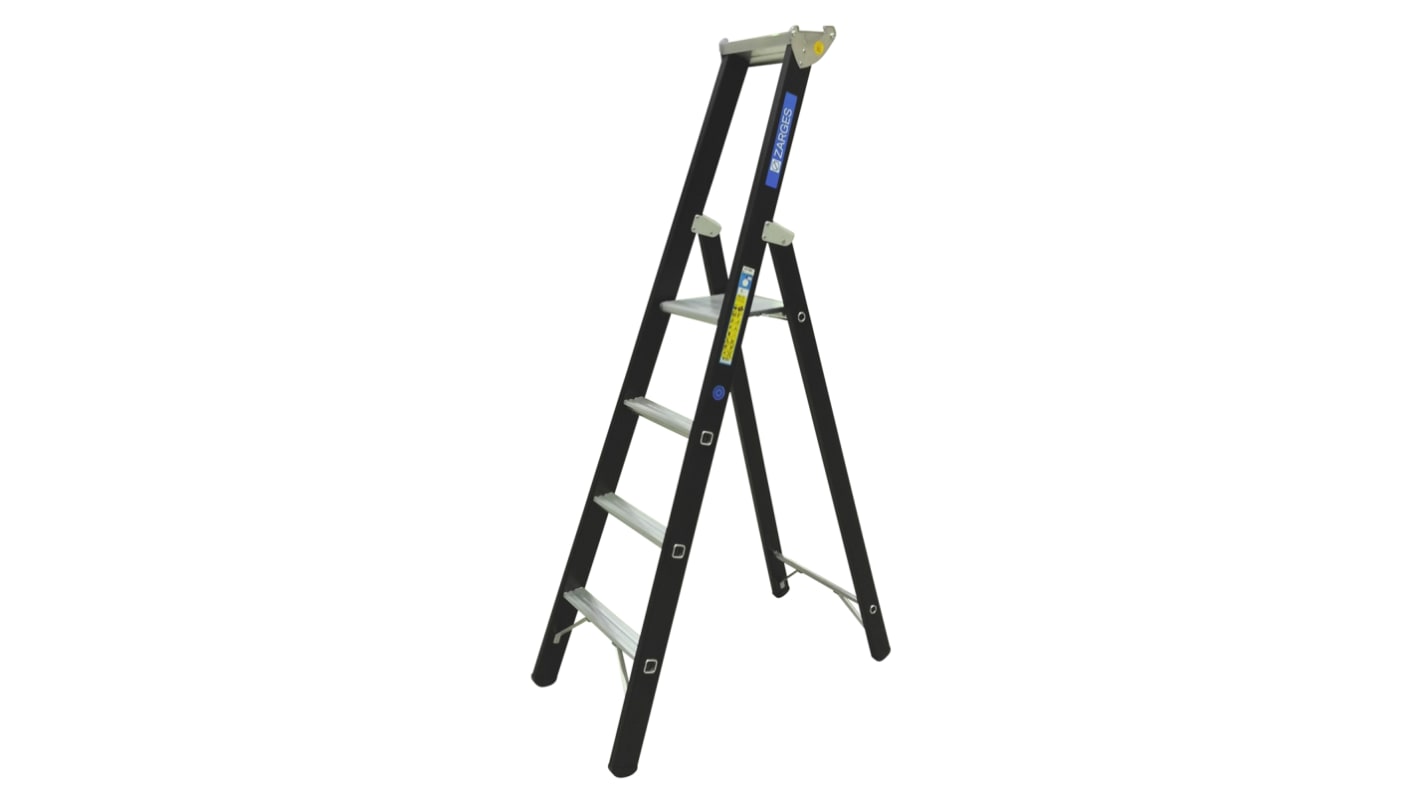 41146 | Zarges Aluminium 4 steps Step Ladder, 1.06m platform height | RS