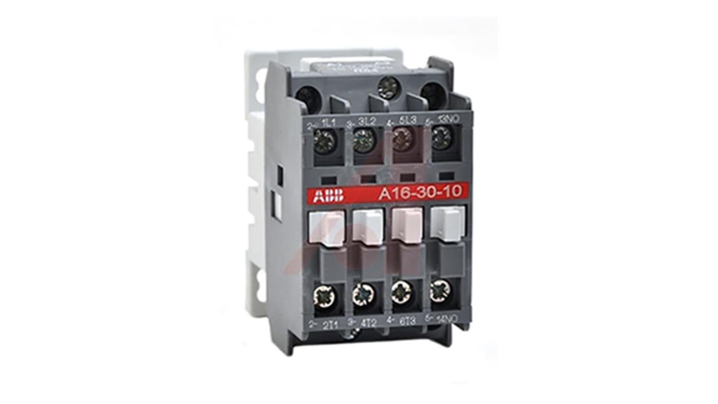 ABB A16-30-10-84 A Line Contactor, 110 V ac Coil, 3-Pole, 30 A, 7.5 kW ...