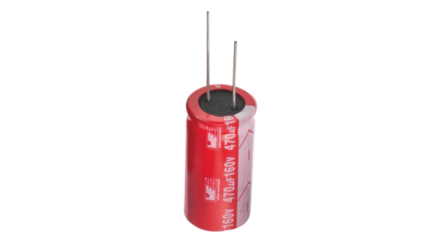 Wurth Elektronik 100nF Aluminium Electrolytic Capacitor 63V dc, Radial ...