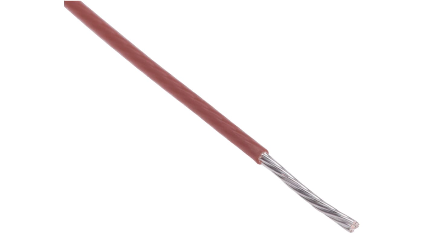 RS PRO Brown 0.34 mm² Hook Up Wire, 22 AWG, 19/0.15 mm, 100m, PTFE ...