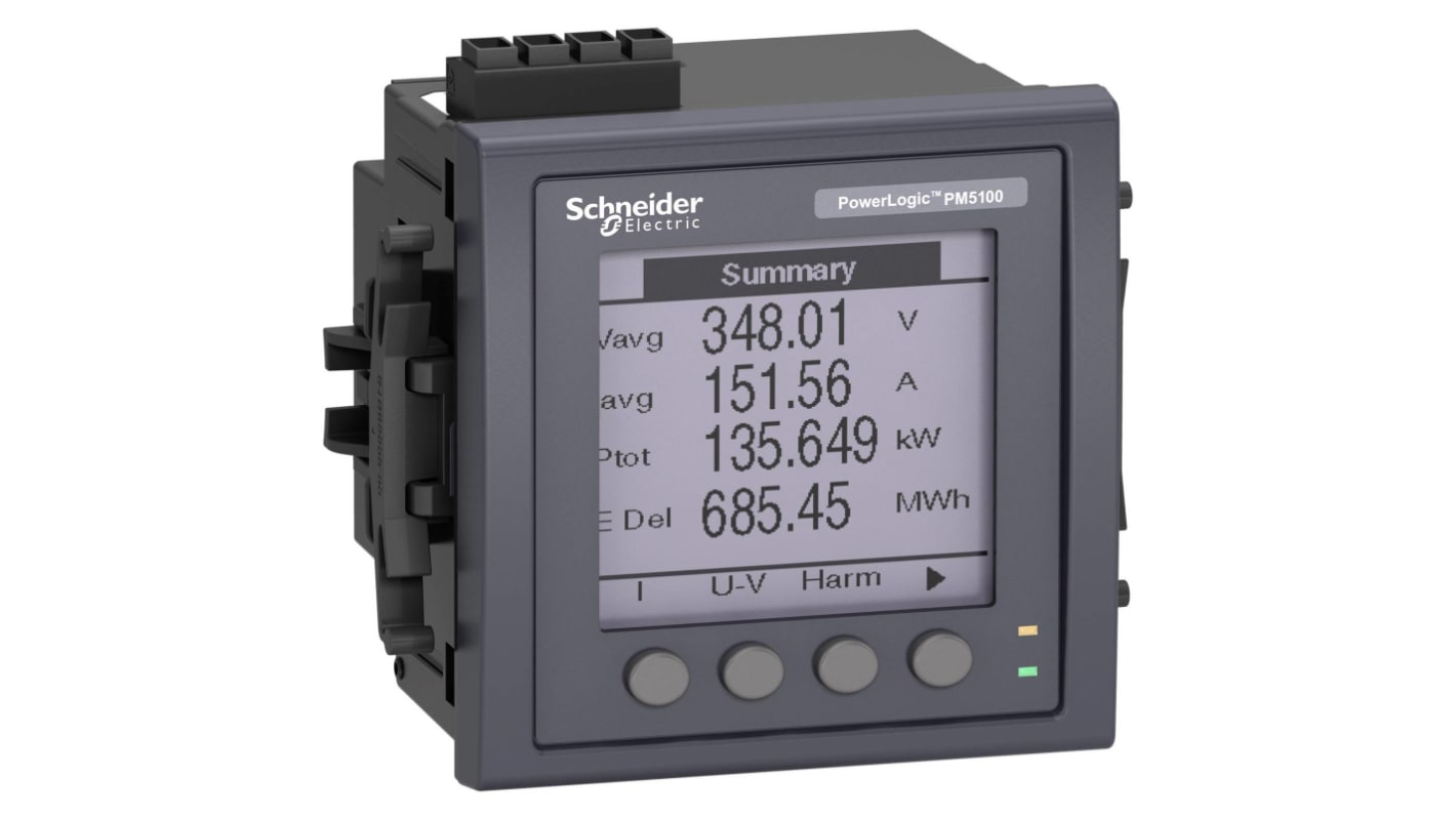 METSEPM5100 | Schneider Electric 3 Phase LCD Digital Power Meter, Type | RS