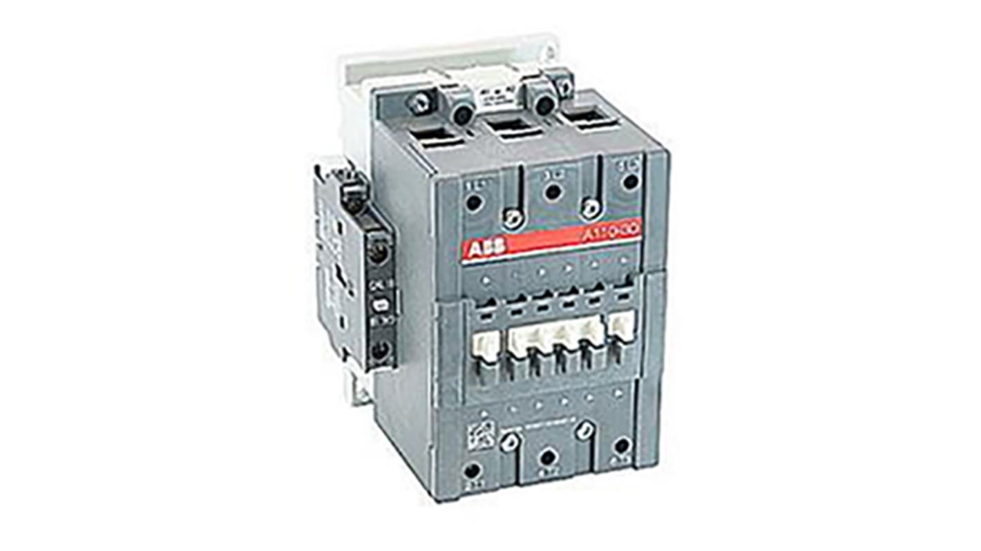 ABB A110-30-11-80 A Line Contactor, 220 V ac @ 50 Hz, 240 V ac @ 60 Hz ...