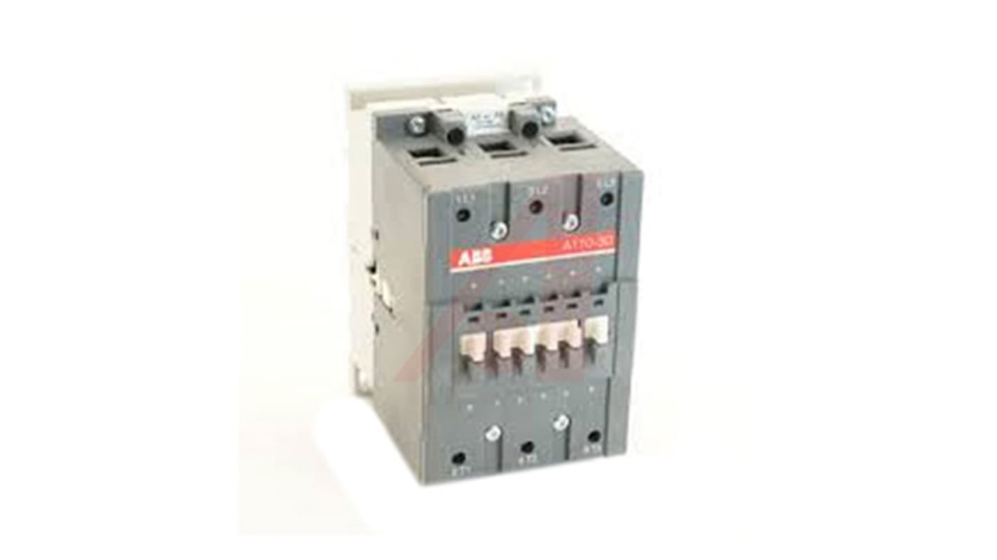 ABB A110-30-00-84 A Line Contactor, 220 → 230 V @ 50 Hz, 230 → 240 V @ 60 Hz Coil, 3 Pole, 140 A ...