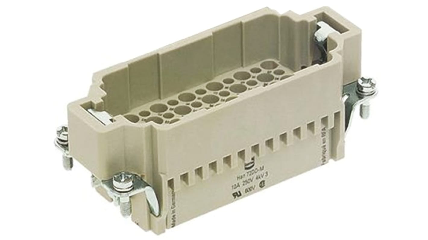 09160723011 | HARTING Heavy Duty Power Connector Insert, 10A, Male, HAN DD Series, 72 Contacts | RS